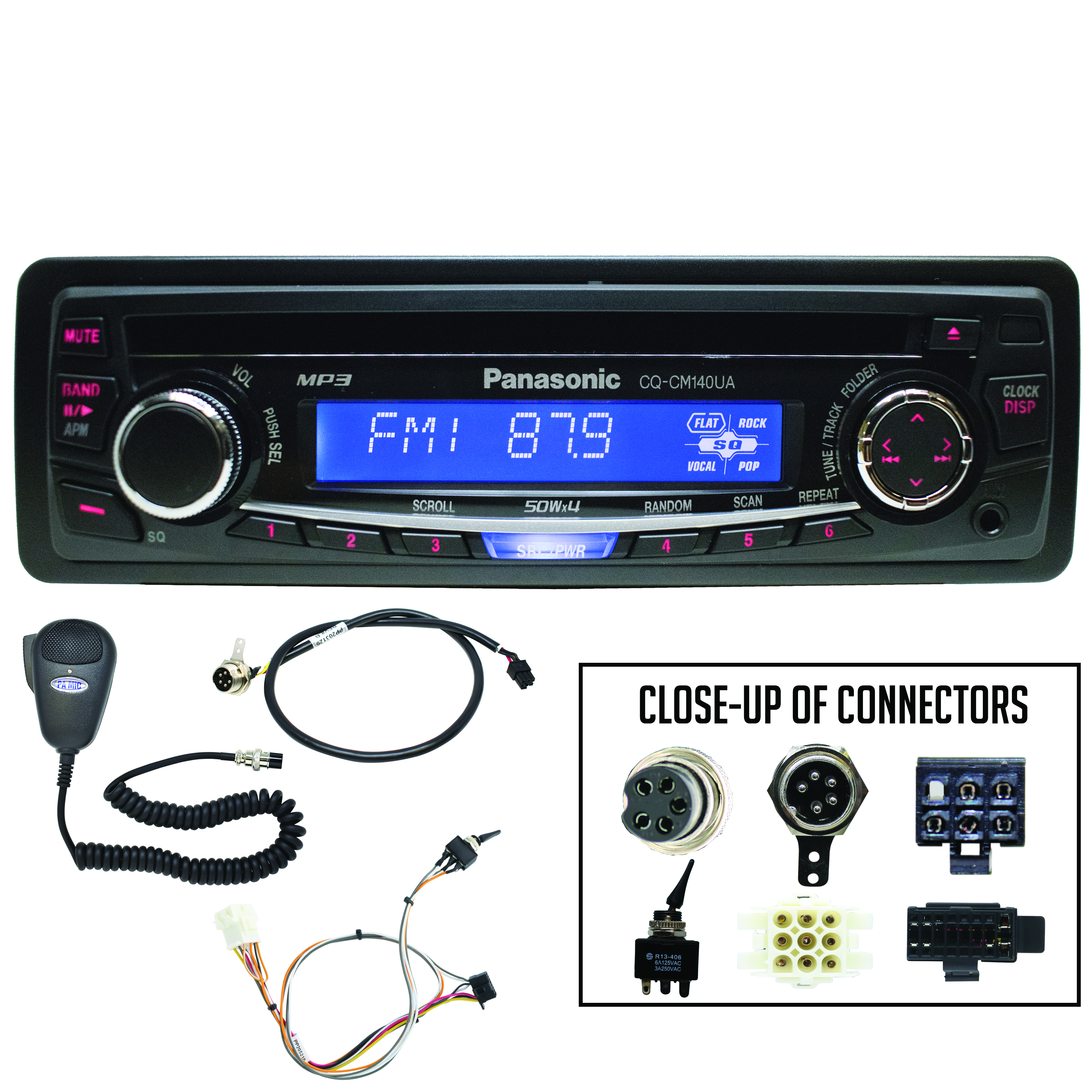 PANASONIC AM/FM/MP3/CD PLAYER WITH PA MICROPHONE, MICROPHONE INPUT ...